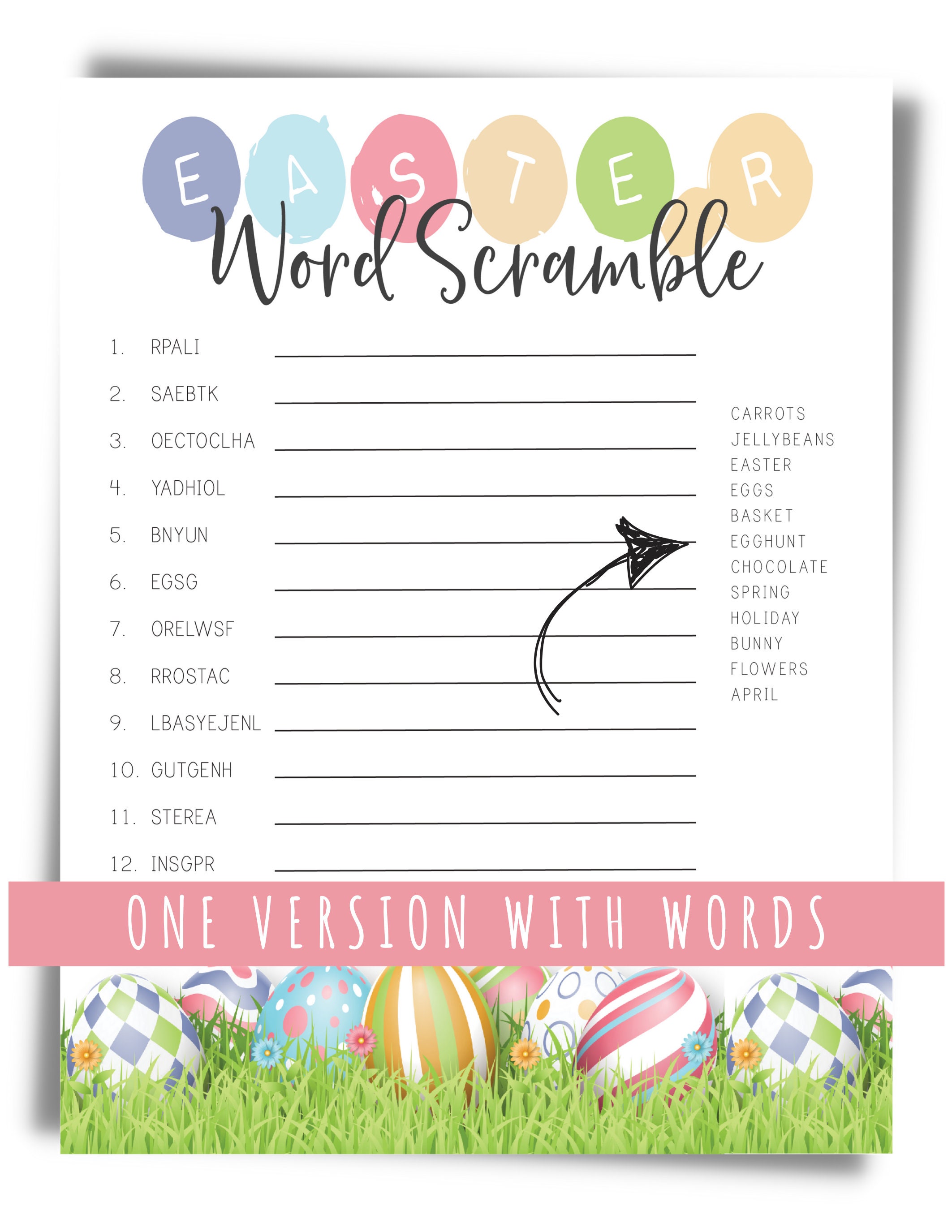 Easter Printable Games, Easter Word Scramble, Printable Kids Games ...