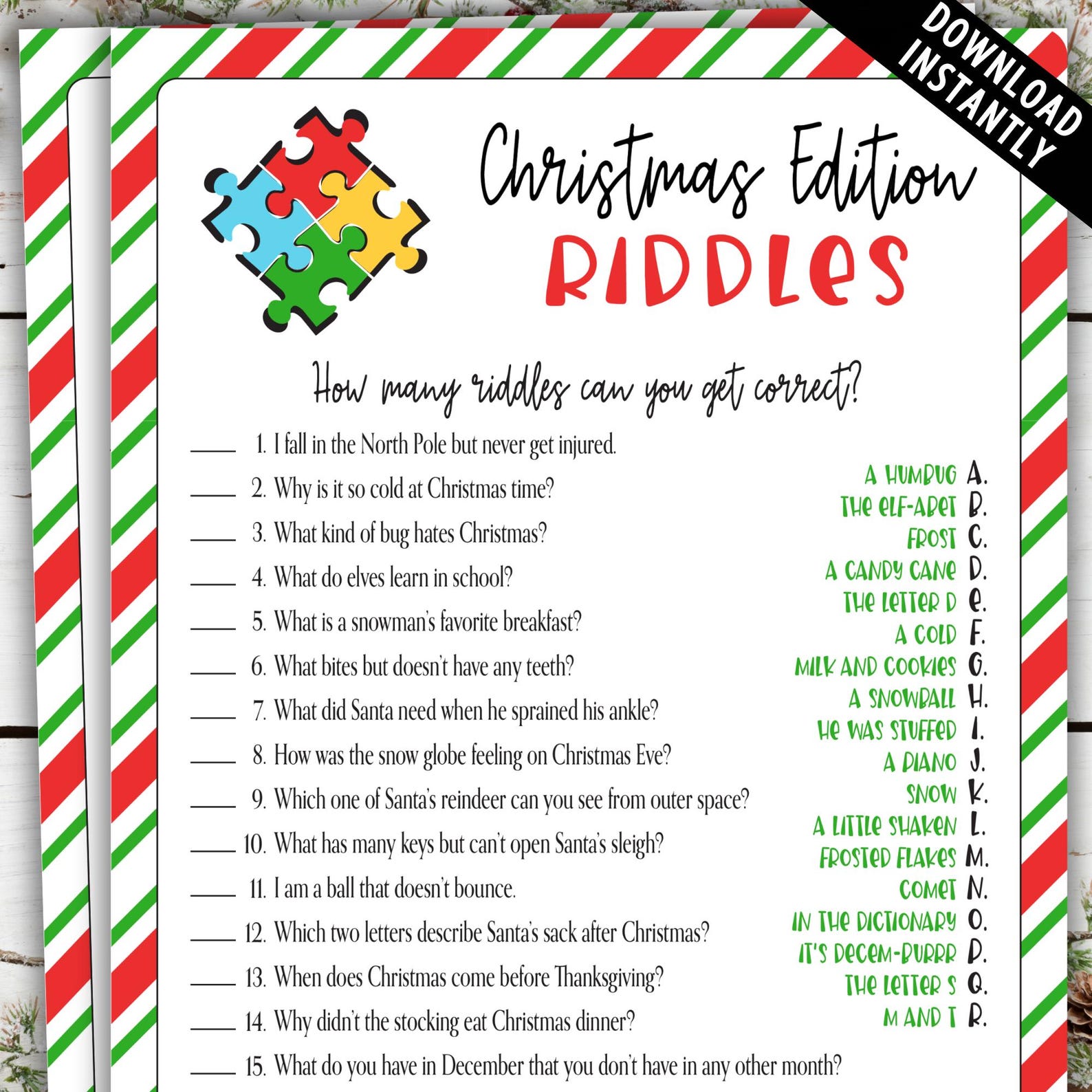 Christmas Edition Riddles Game | Riddle Fest Christmas Party Game ...