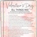 Fun Printable All Things Red Game for All Ages Valentines Game Guess ...