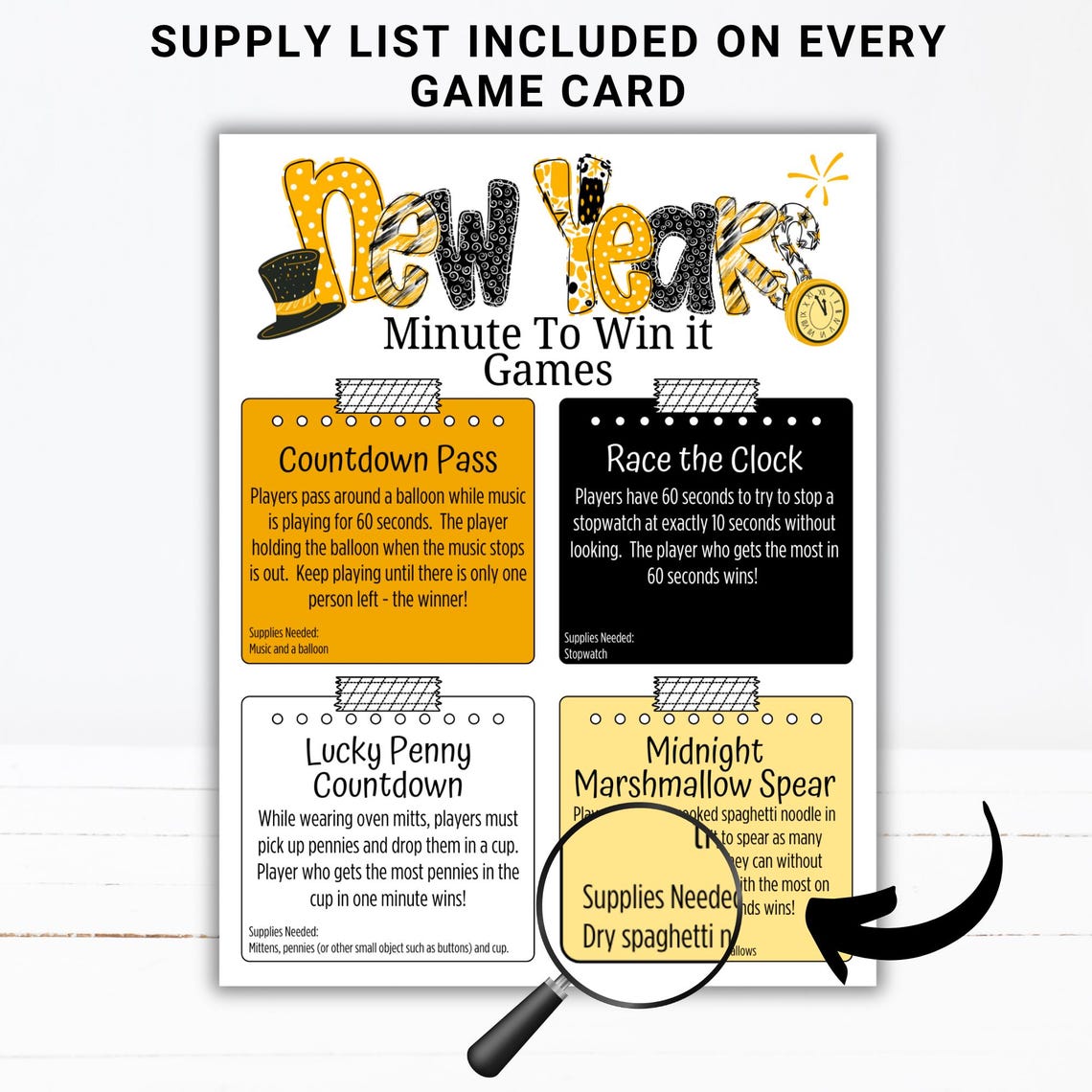 New Year's Minute to Win It Games | Fun Printable New Year's Party ...