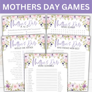 Mother's Day Printable Game Bundle | Printable Mother's Day Games for ...