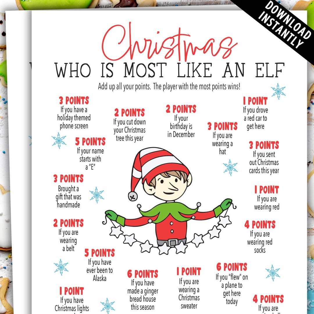 Christmas Who is Most Like an Elf Game | Holiday Office Party Games ...