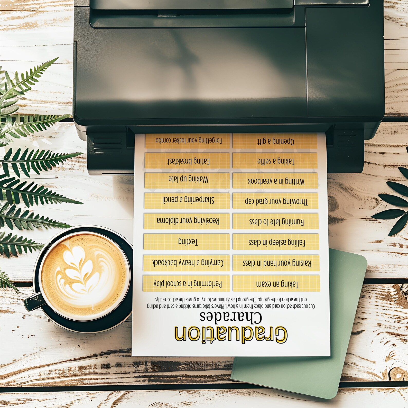 Editable Graduation Charades Game Printable Grad Party Activity Fun ...