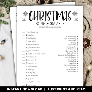 Christmas Song Scramble Game | Christmas Gathering Game Night ...