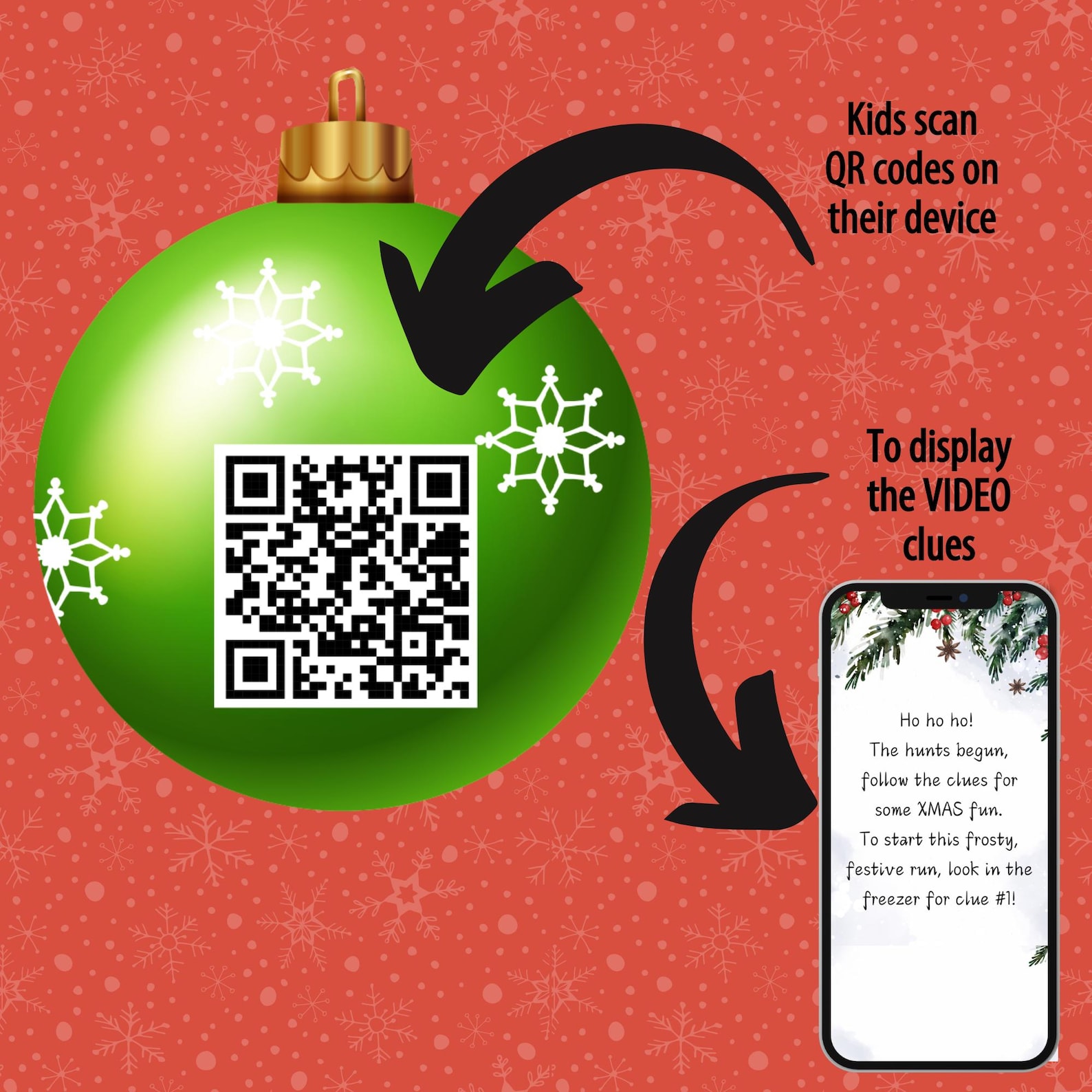 Indoor Christmas Scavenger Hunt With QR Codes | Christmas Printable ...