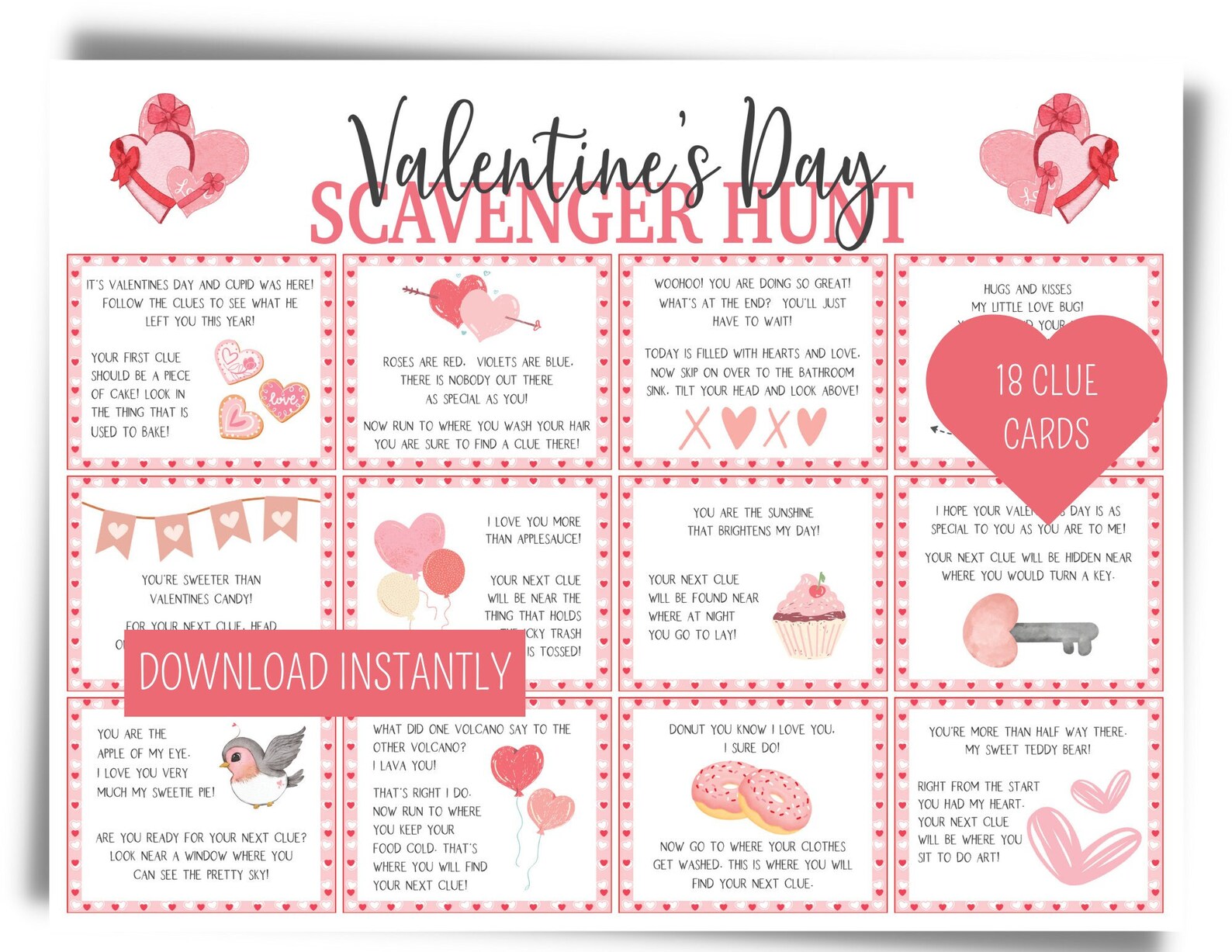 Valentines Day Scavenger Hunt Valentines Scavenger Hunt - Etsy