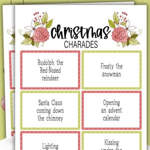 Christmas Charades Game | Christmas Acting Game | Printable Christmas ...