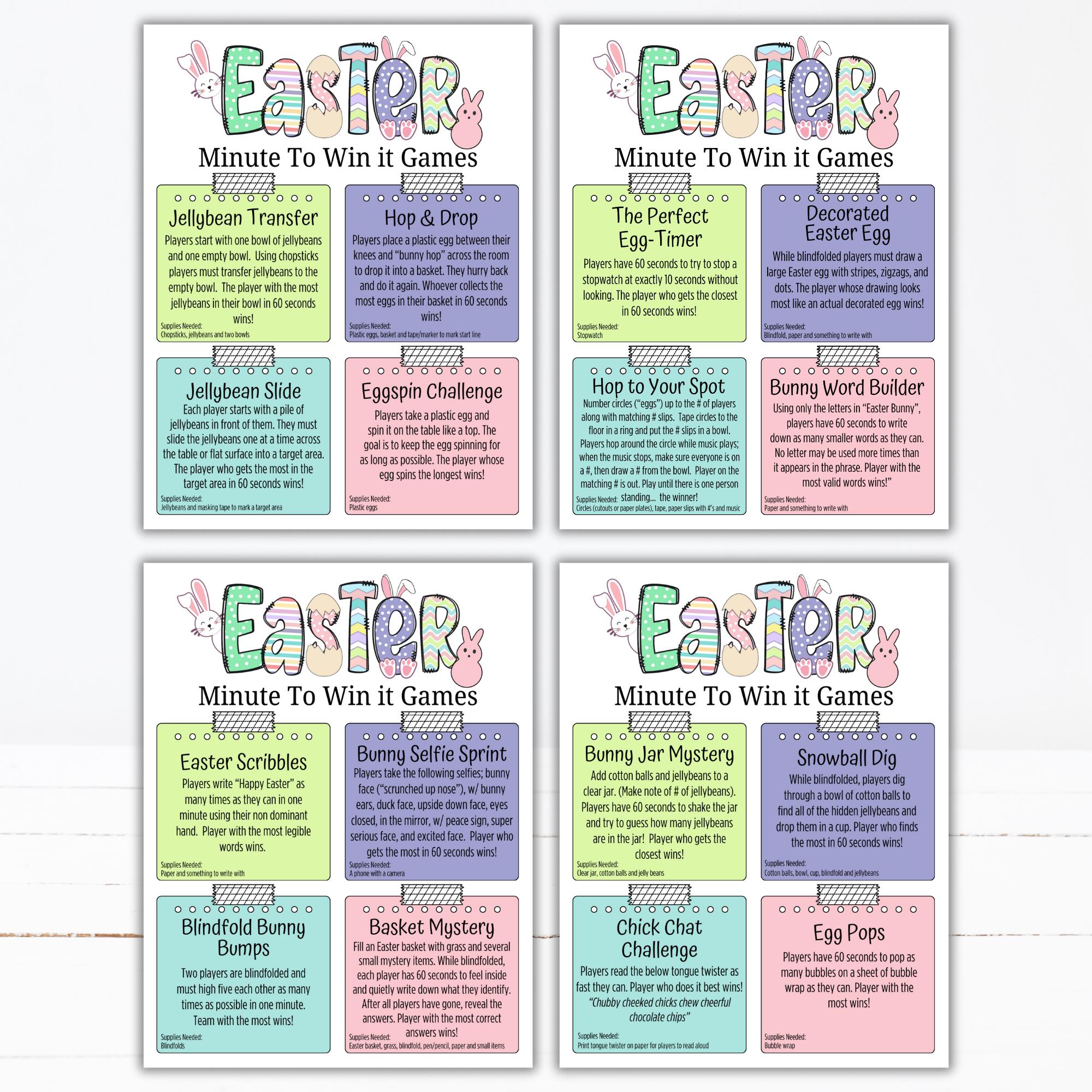 Printable Easter Minute to Win It Games Printable | Fun Easter ...