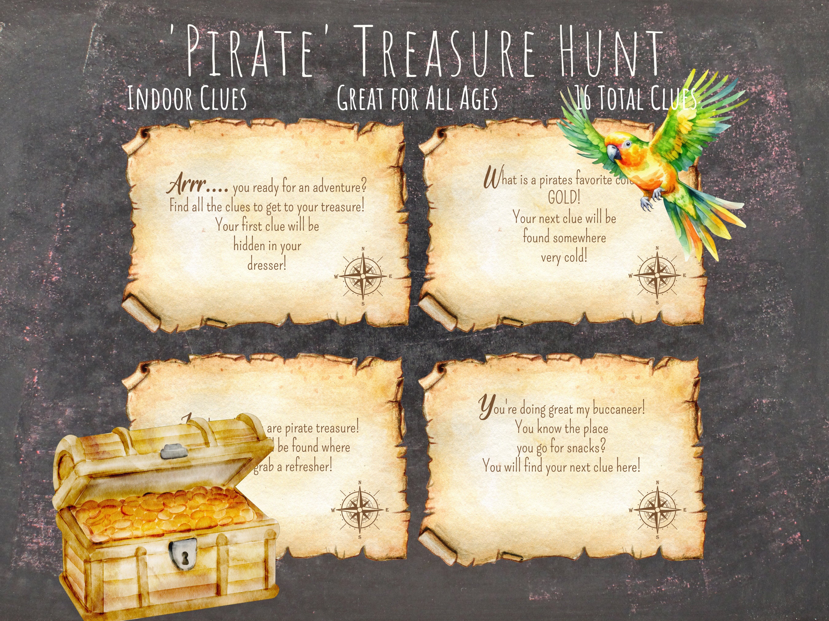 Pirate Indoor Scavenger Hunt Pirate Treasure Hunt Pirate - Etsy