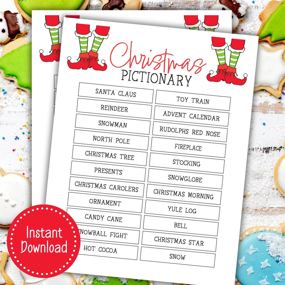 Christmas Pictionary Game Holiday Office Party Games Christmas ...