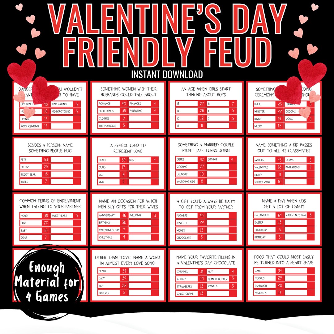 Valentine's Friendly Feud | Valentine's Day Game | Valentine's Day ...