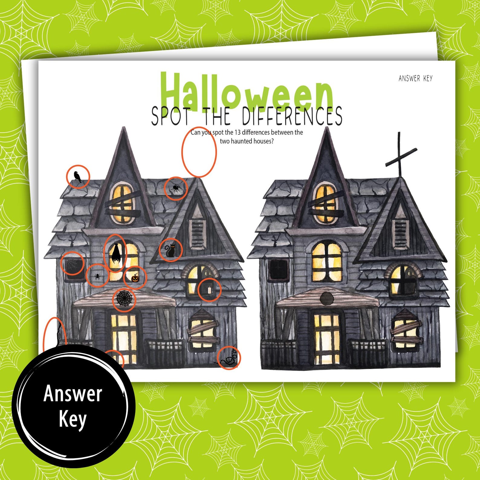 Halloween Spot the Differences Game | Halloween Office Party Game ...