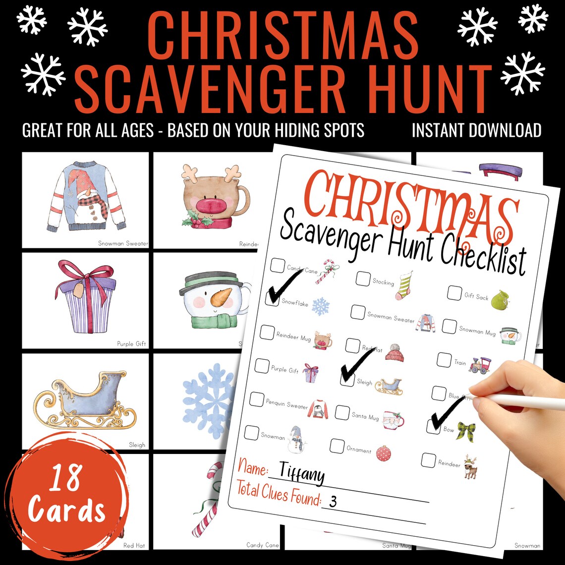 Scavenger Hunt for All Ages, Christmas Hunt, Christmas Treasure Hunt ...