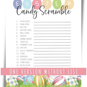 Easter Printable Games, Easter Candy Scramble, Printable Kids Games ...