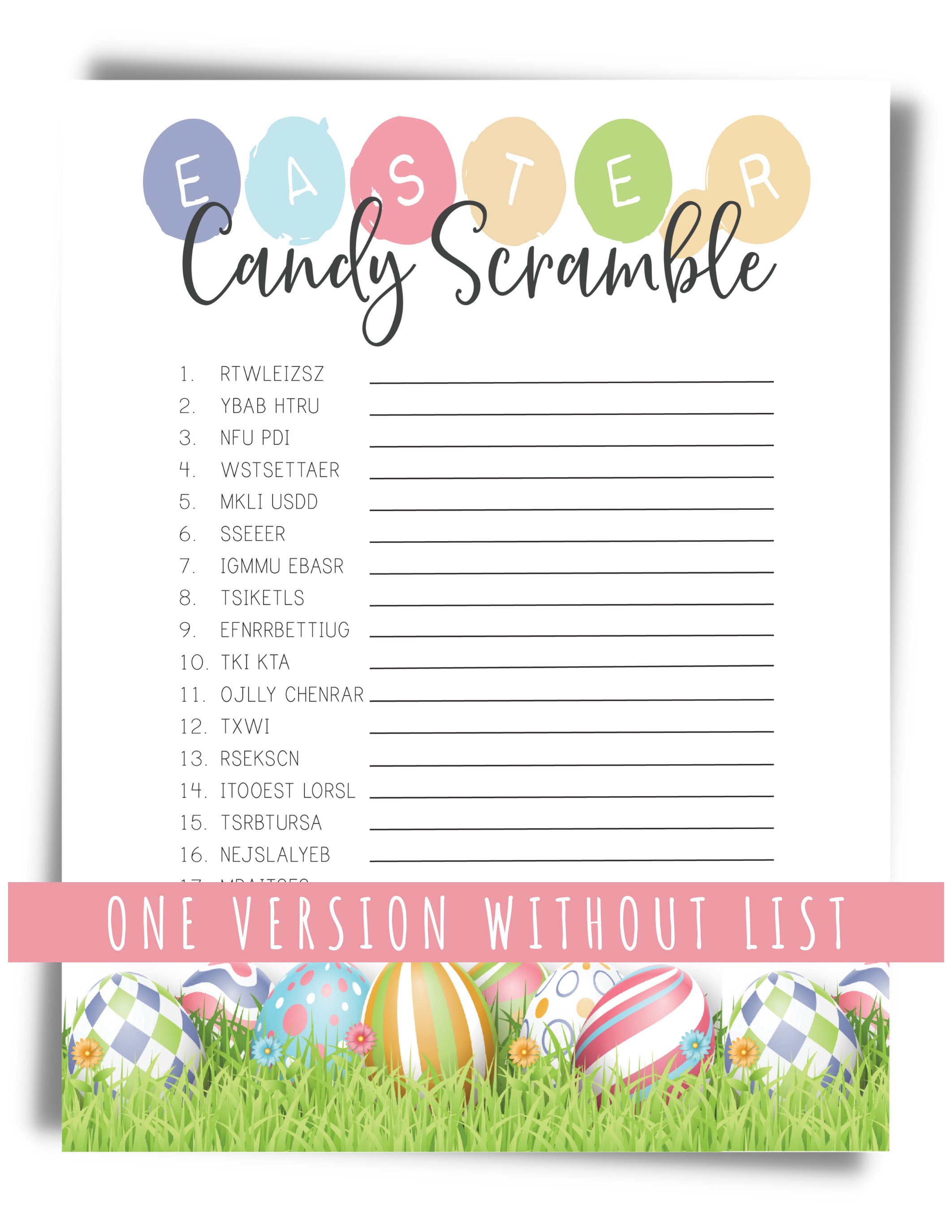 Easter Printable Games, Easter Candy Scramble, Printable Kids Games ...