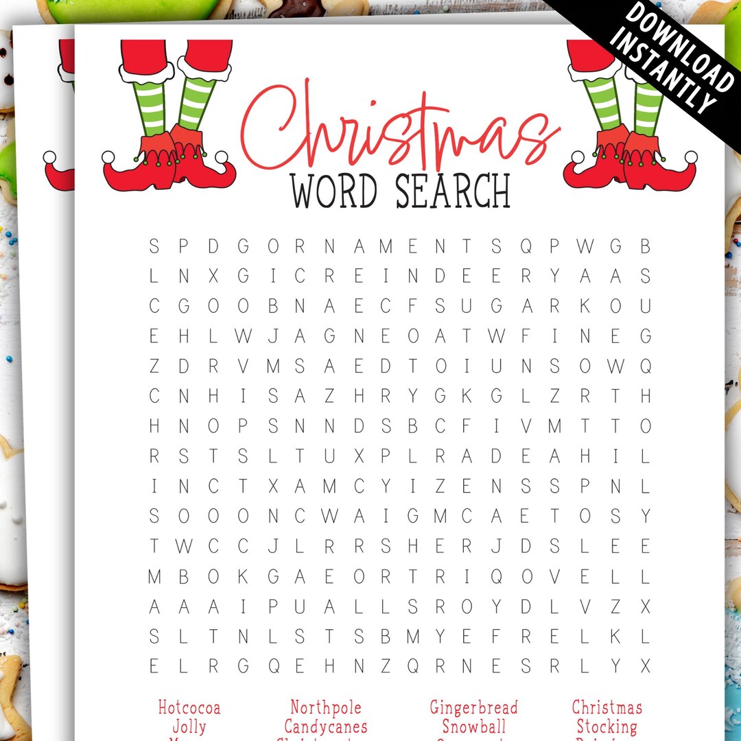 Christmas Word Search Game | Holiday Office Party Game | Christmas ...