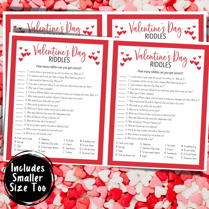 Valentines Day Riddle Game for Office Party | Valentines Game Night ...