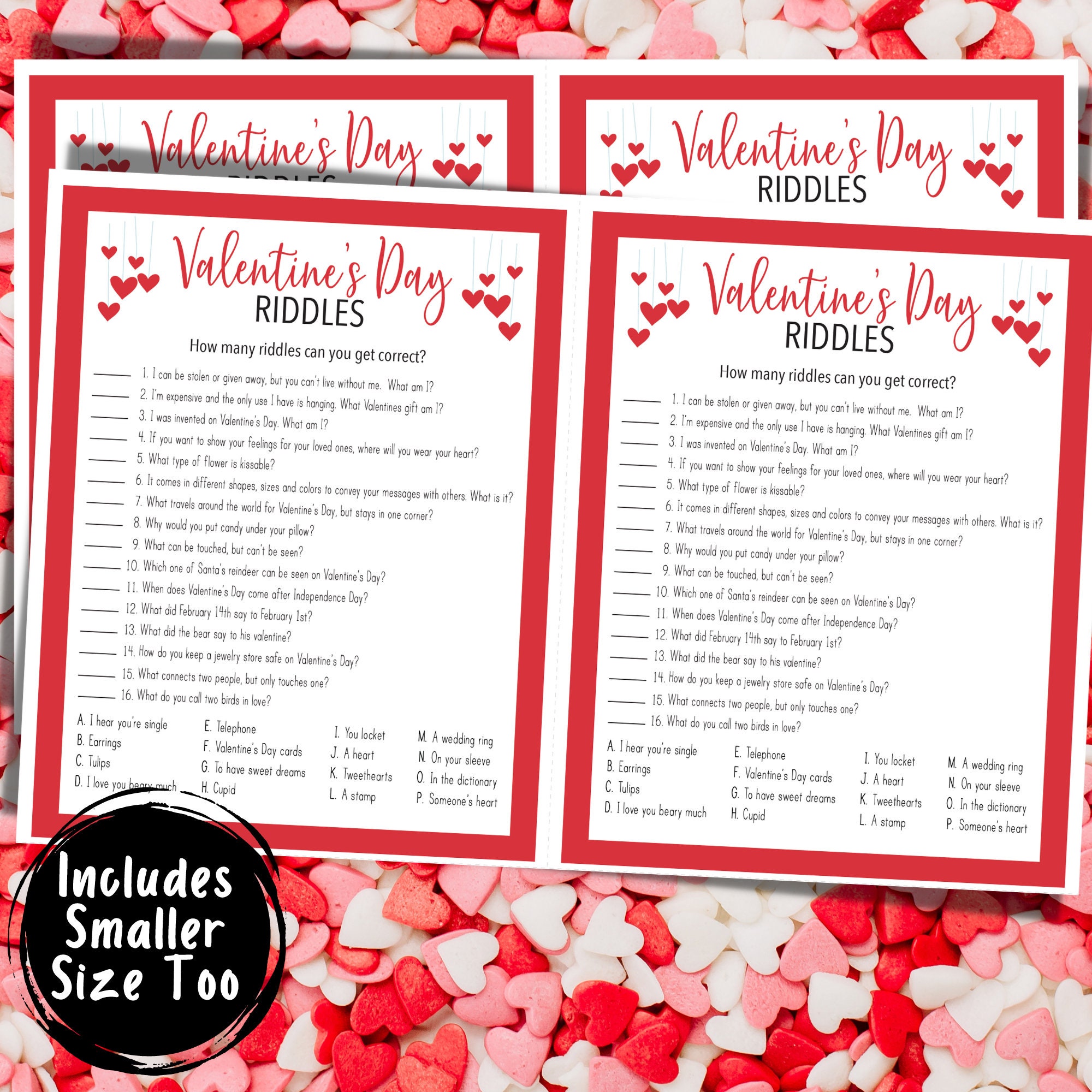 Valentines Day Riddle Game for Office Party | Valentines Game Night ...