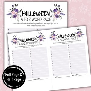 Spooky Halloween A to Z Word Race Game | Halloween Party Game ...