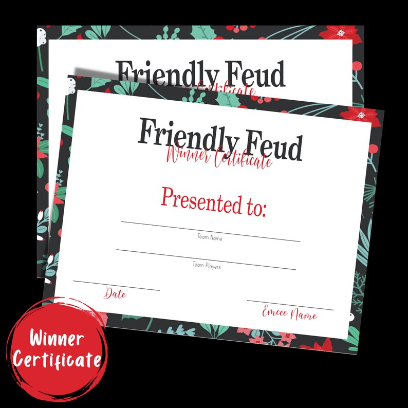 Christmas Friendly Feud Game Office Party Christmas Game Family ...
