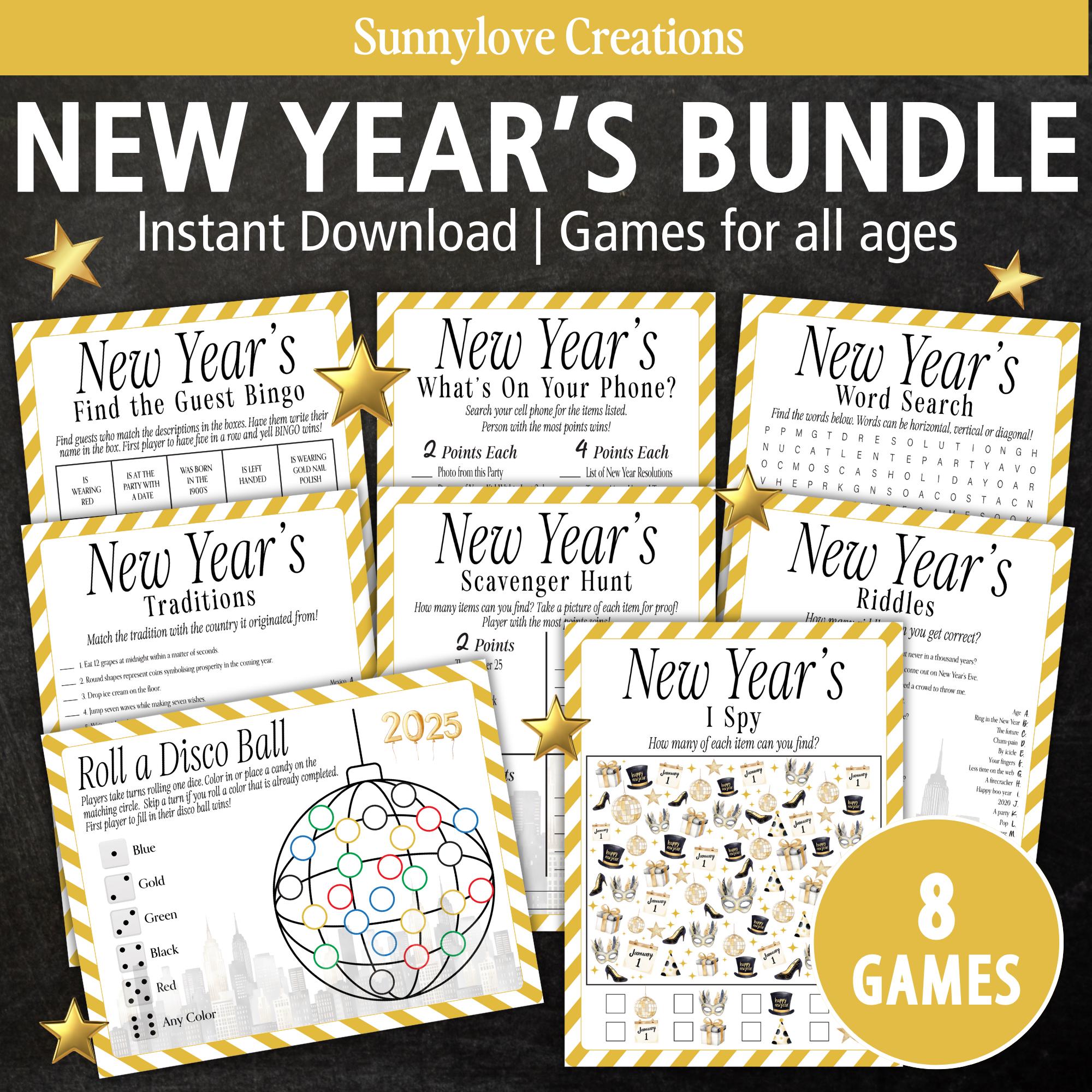 New Years Edition Instant Download Game Bundle | Holiday Classroom ...