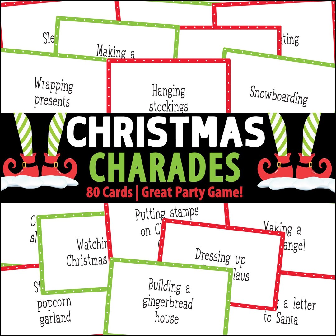 Christmas Charades Game | Christmas Acting Game | Printable Christmas ...
