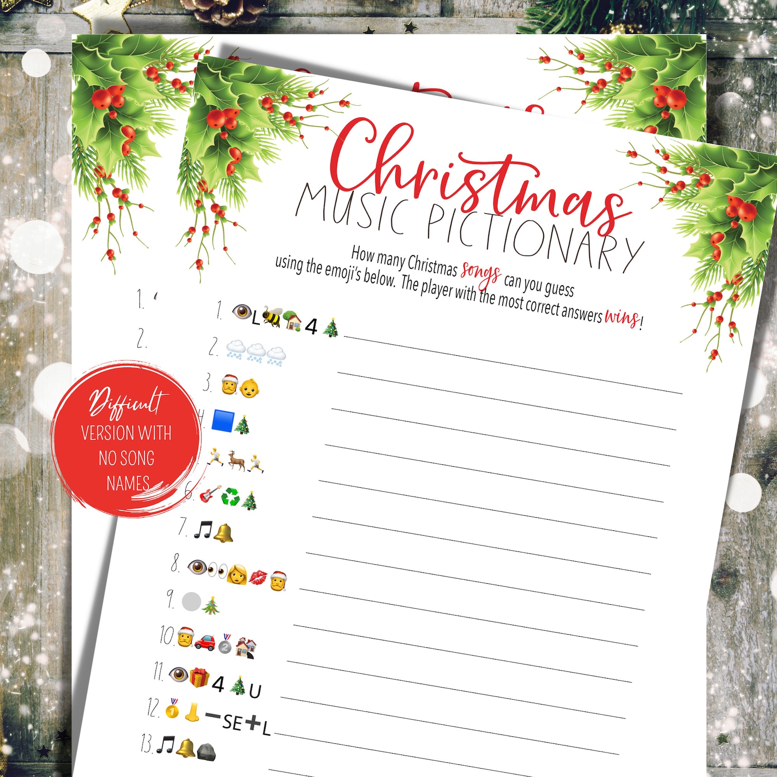 Christmas Song Emoji Game, Christmas Song Emoji Pictionary, Emoji ...