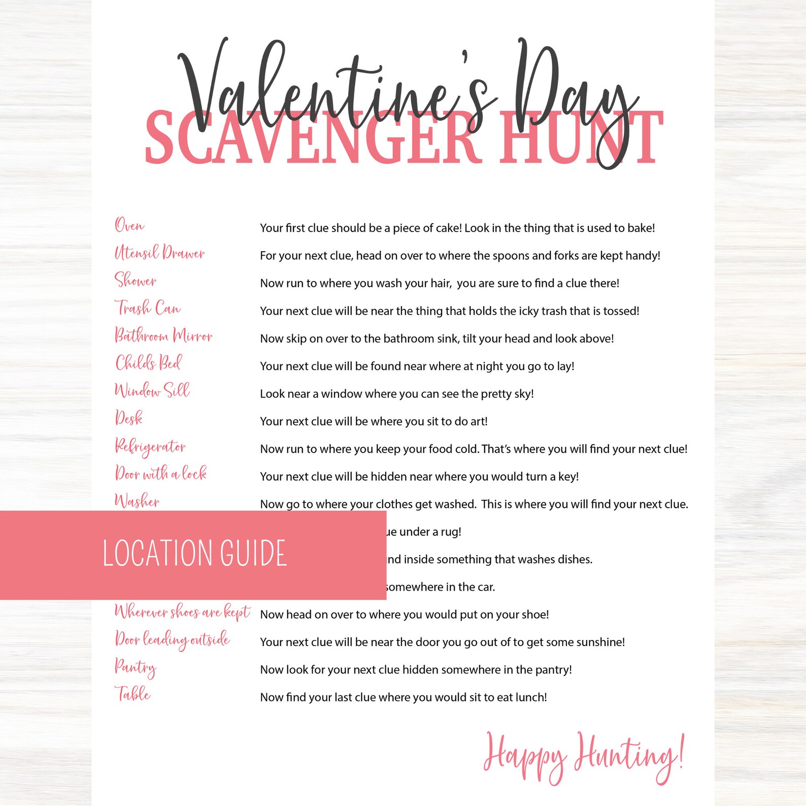 Valentines Day Scavenger Hunt | Valentines Scavenger Hunt | Valentines ...