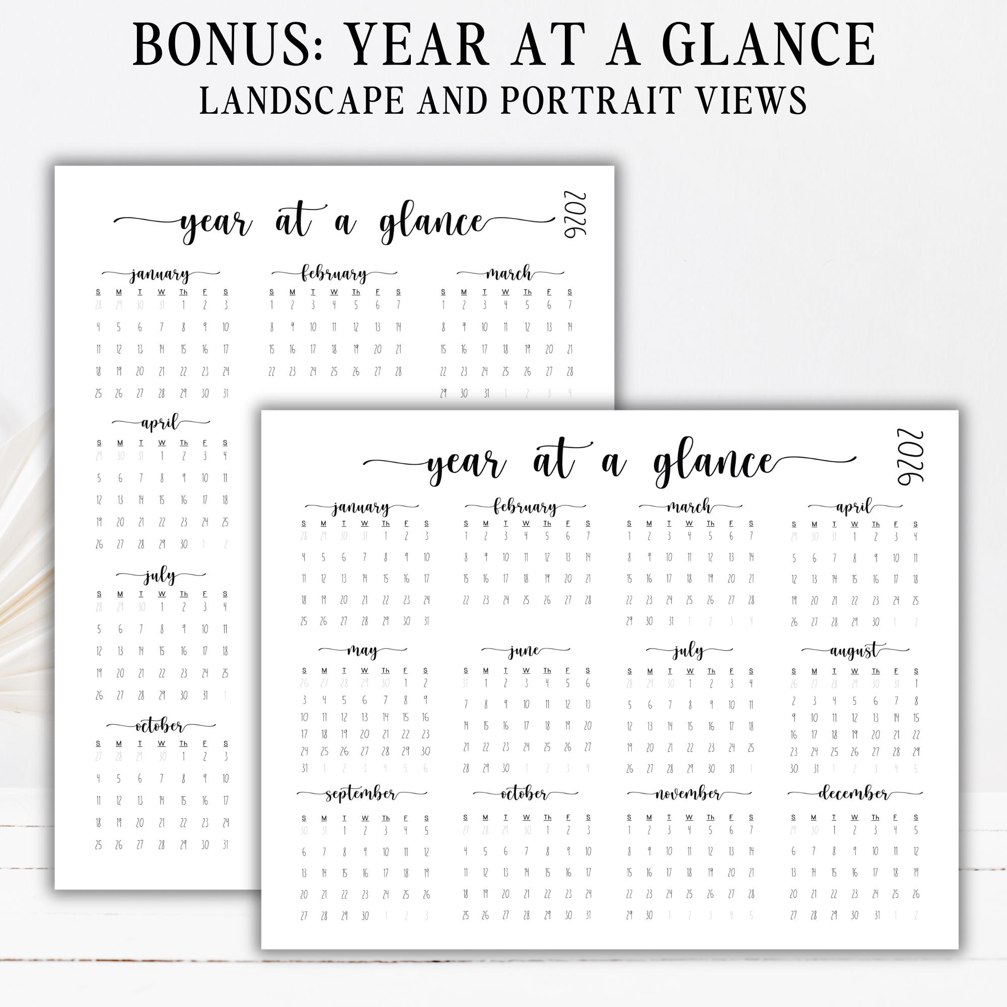 2026 Editable Calendar PDF | Fillable Monthly Planner Pages | Legal ...