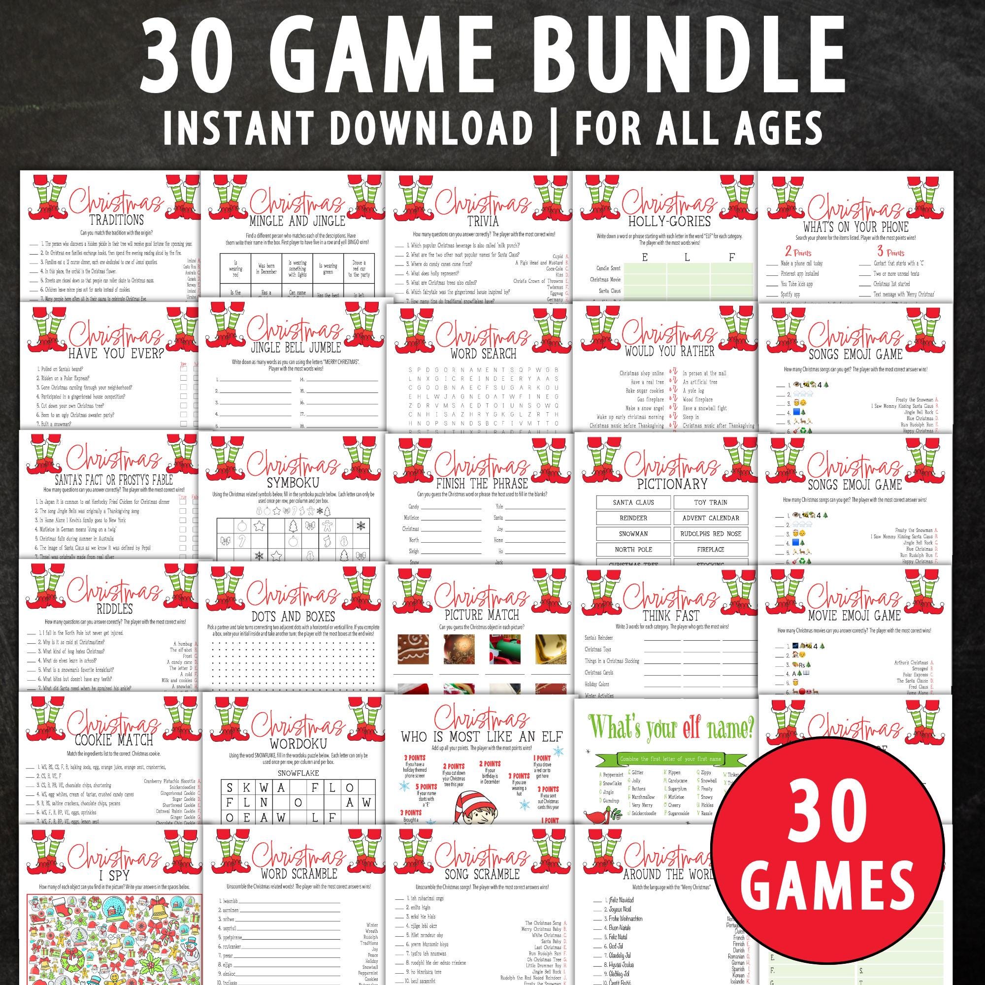 Christmas Party Game Bundle | Classroom Christmas Party Games | Office ...