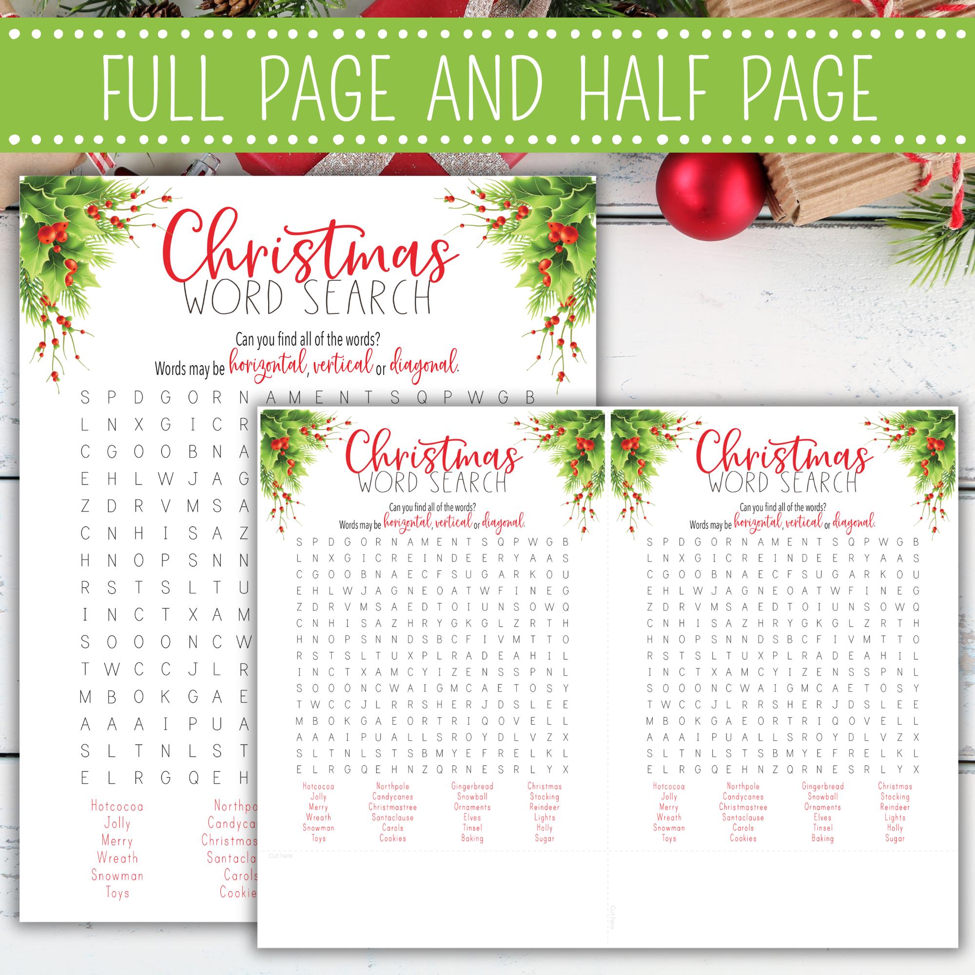 Christmas Printable Games | Christmas Word Find | Christmas Word Search ...
