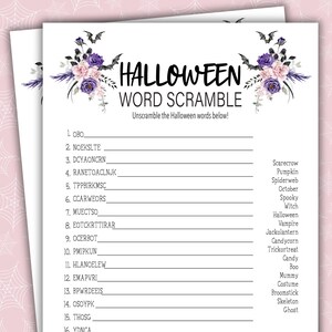 Spooky Halloween Word Scramble | Printable Halloween Party Games ...