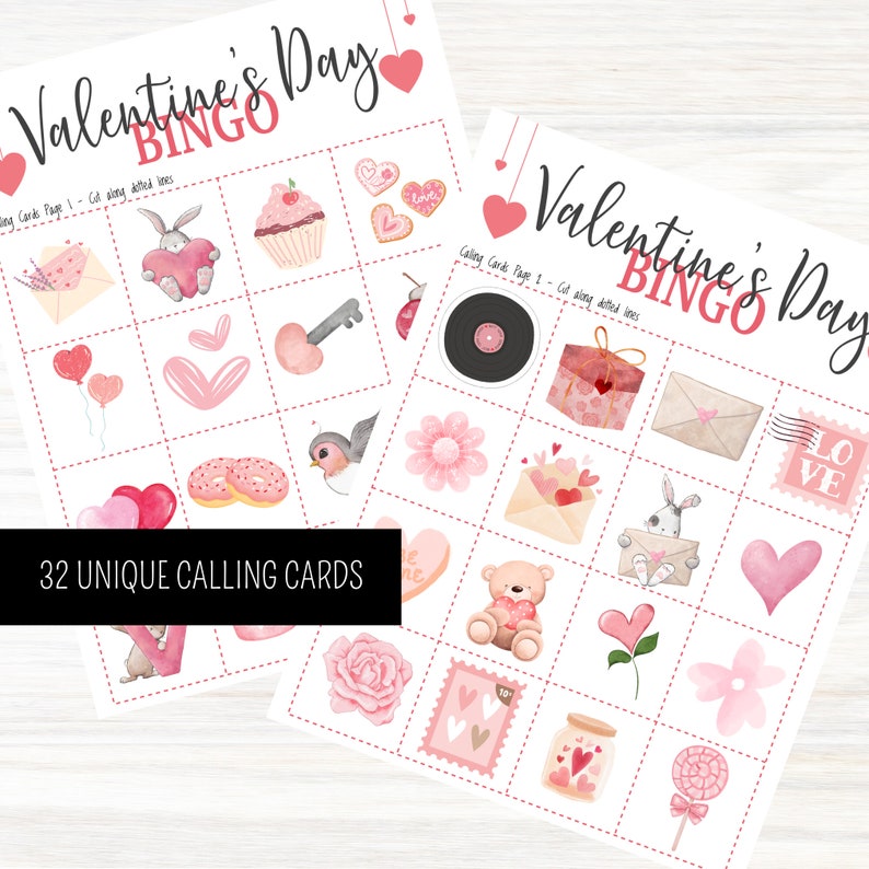 Valentines Day Bingo Game | Valentines Printable Games | Valentines ...