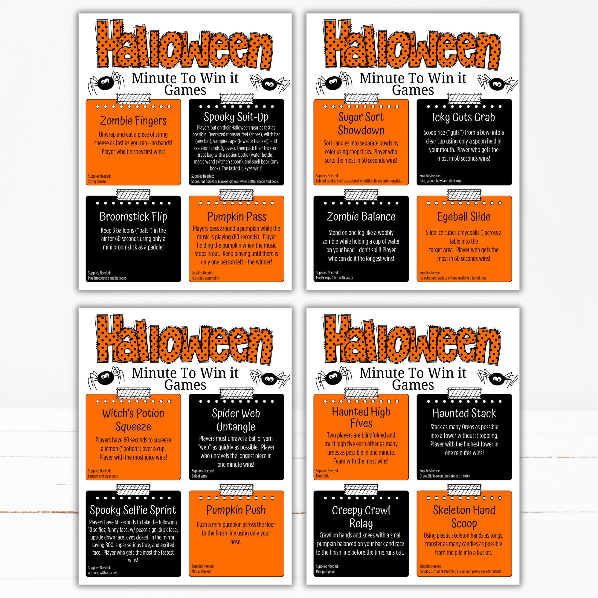 Halloween Minute to Win It Games | Fun Printable Halloween Party Games ...