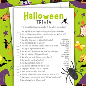 Halloween Trivia Game | Printable Halloween Party Game | Halloween ...