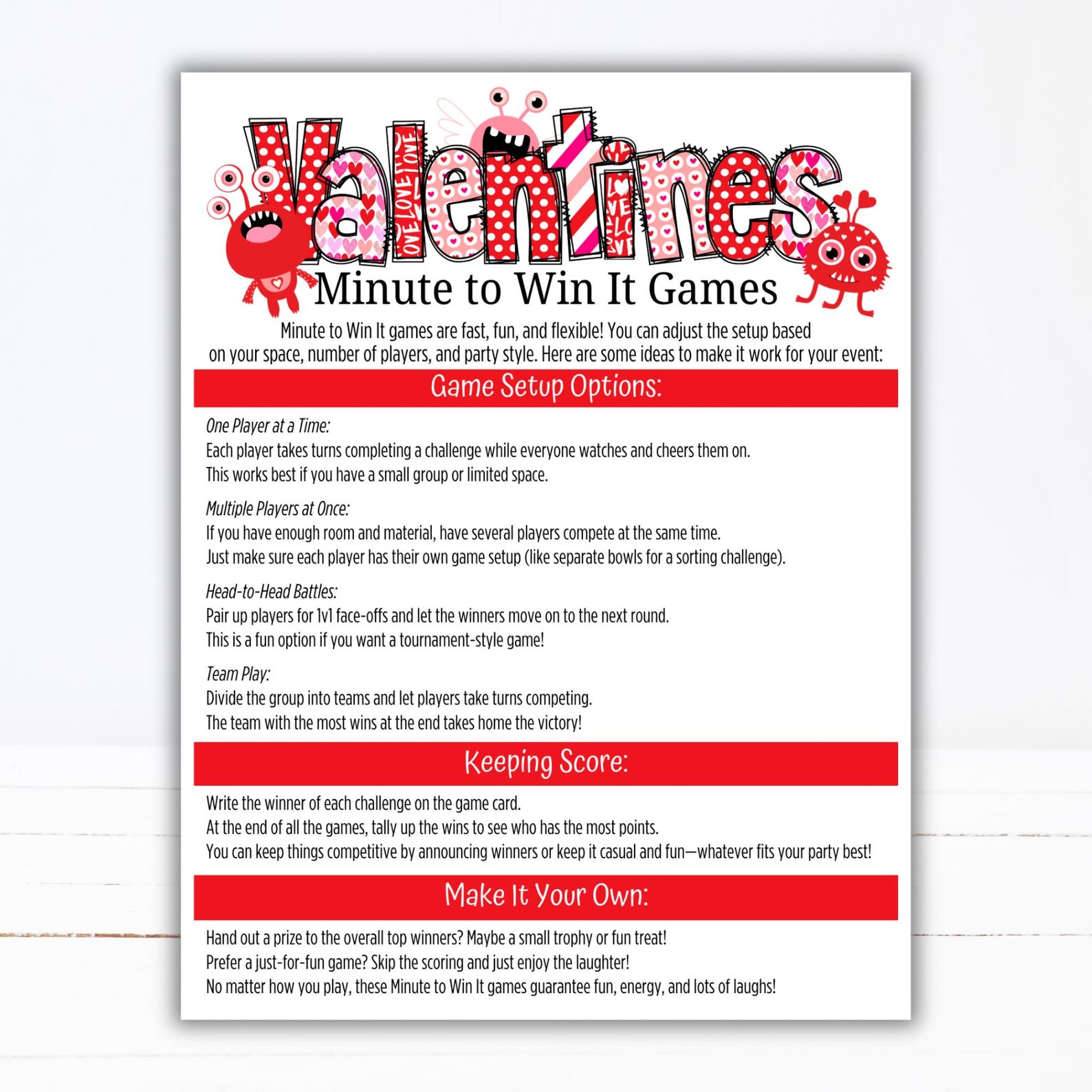 Valentine Minute to Win It Games | Fun Printable Valentine Party Games ...
