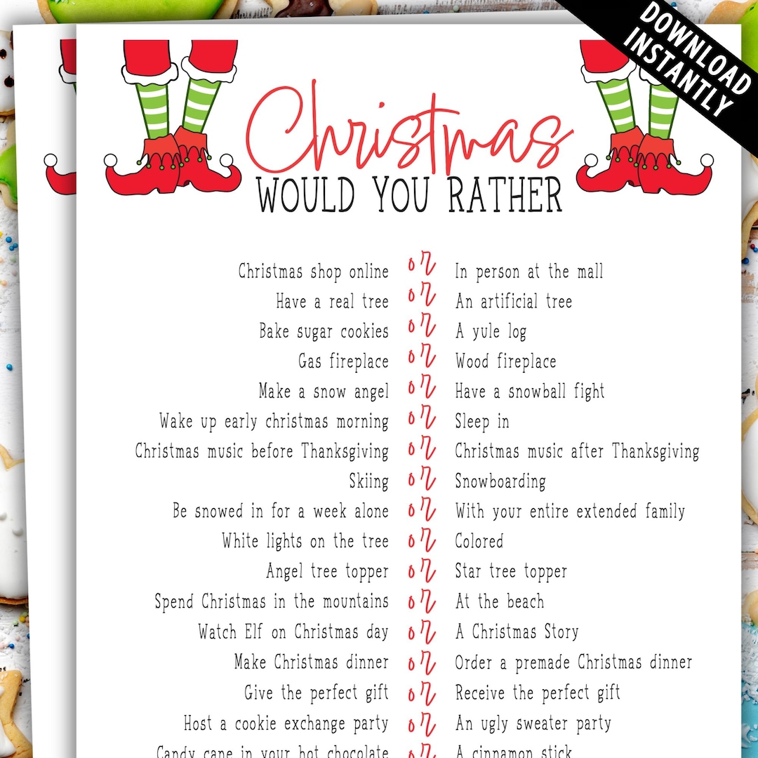 Christmas Would You Rather Game | Holiday Office Party Games ...