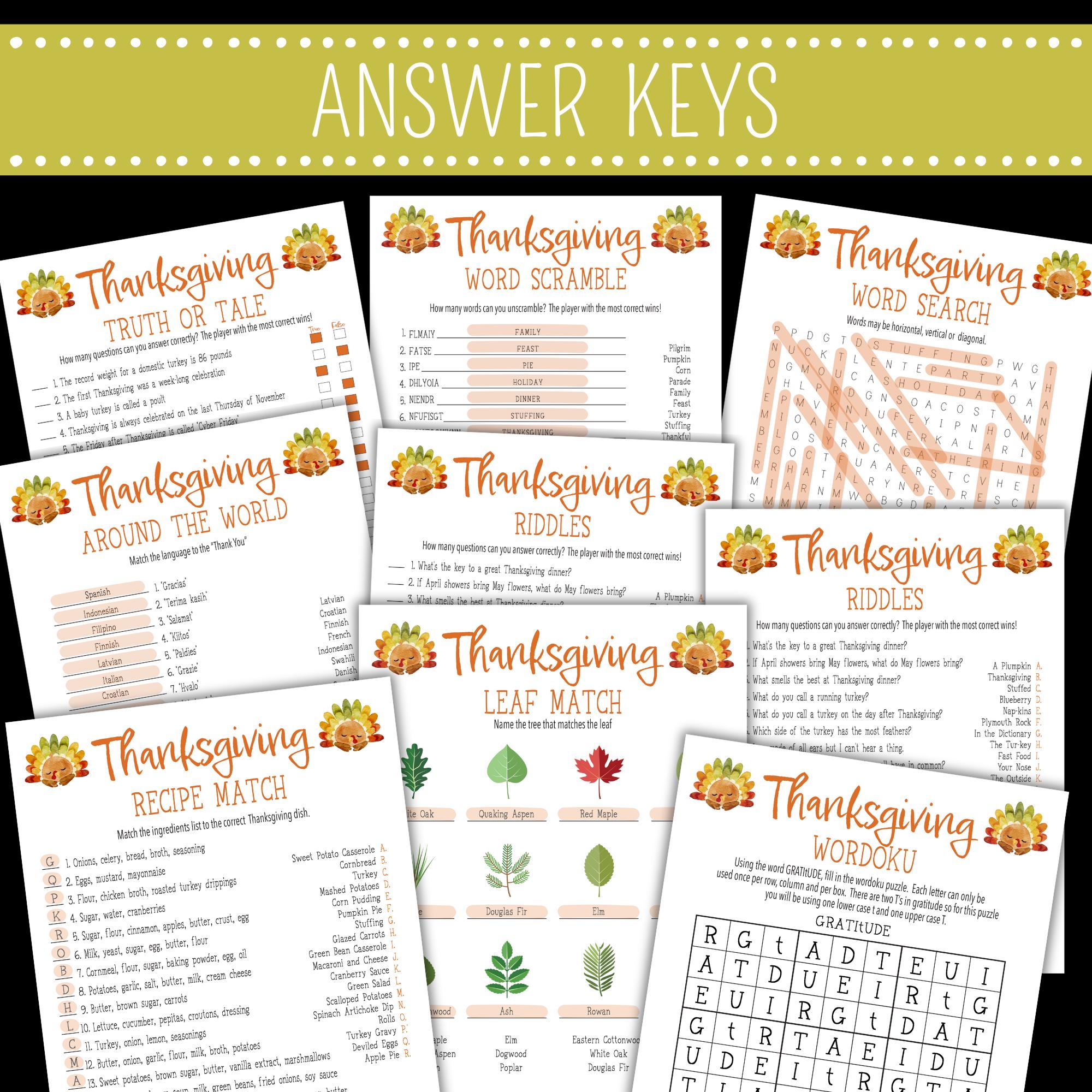 Thanksgiving Game Bundle | Thanksgiving Printable Games | Friendsgiving ...