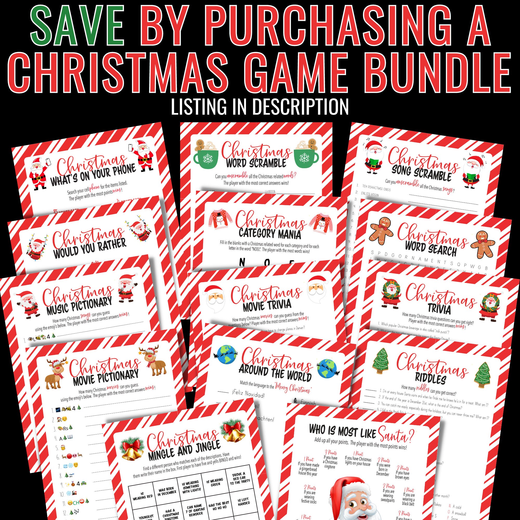 Christmas Who is Most Like Santa Game for Office Party Family Christmas ...