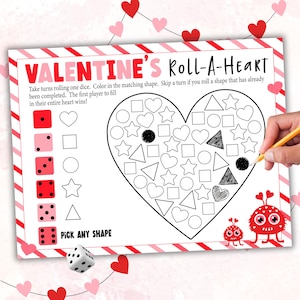 Fun Printable Valentine Roll a Dice Game for All Ages | Valentine ...