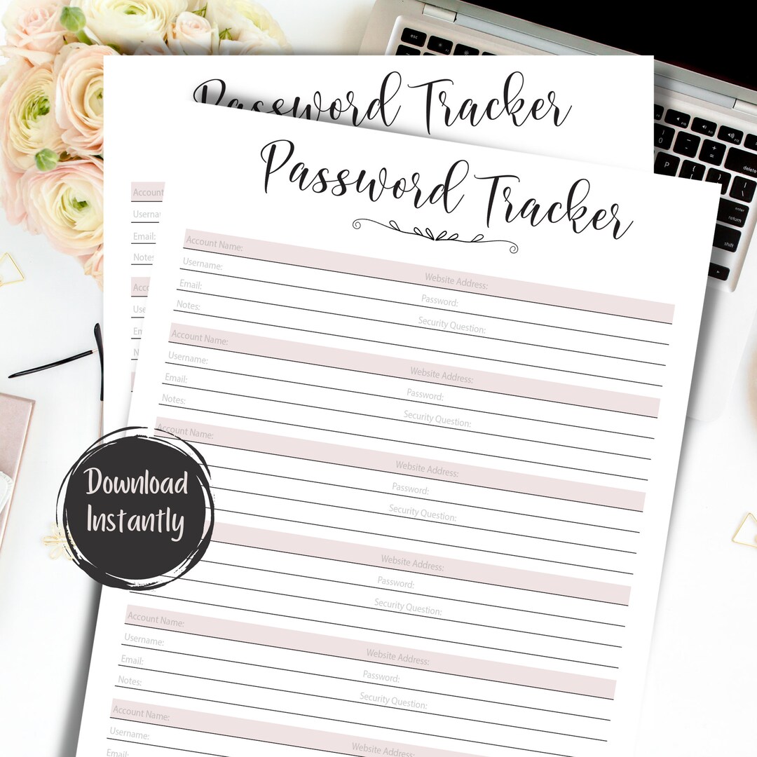 Printable Password Tracker Editable Password Tracker - Etsy