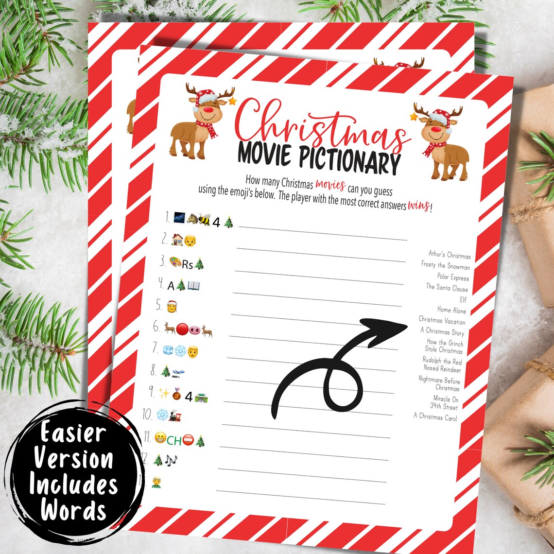 Christmas Movie Emoji Game, Christmas Movie Emoji Pictionary, Emoji ...
