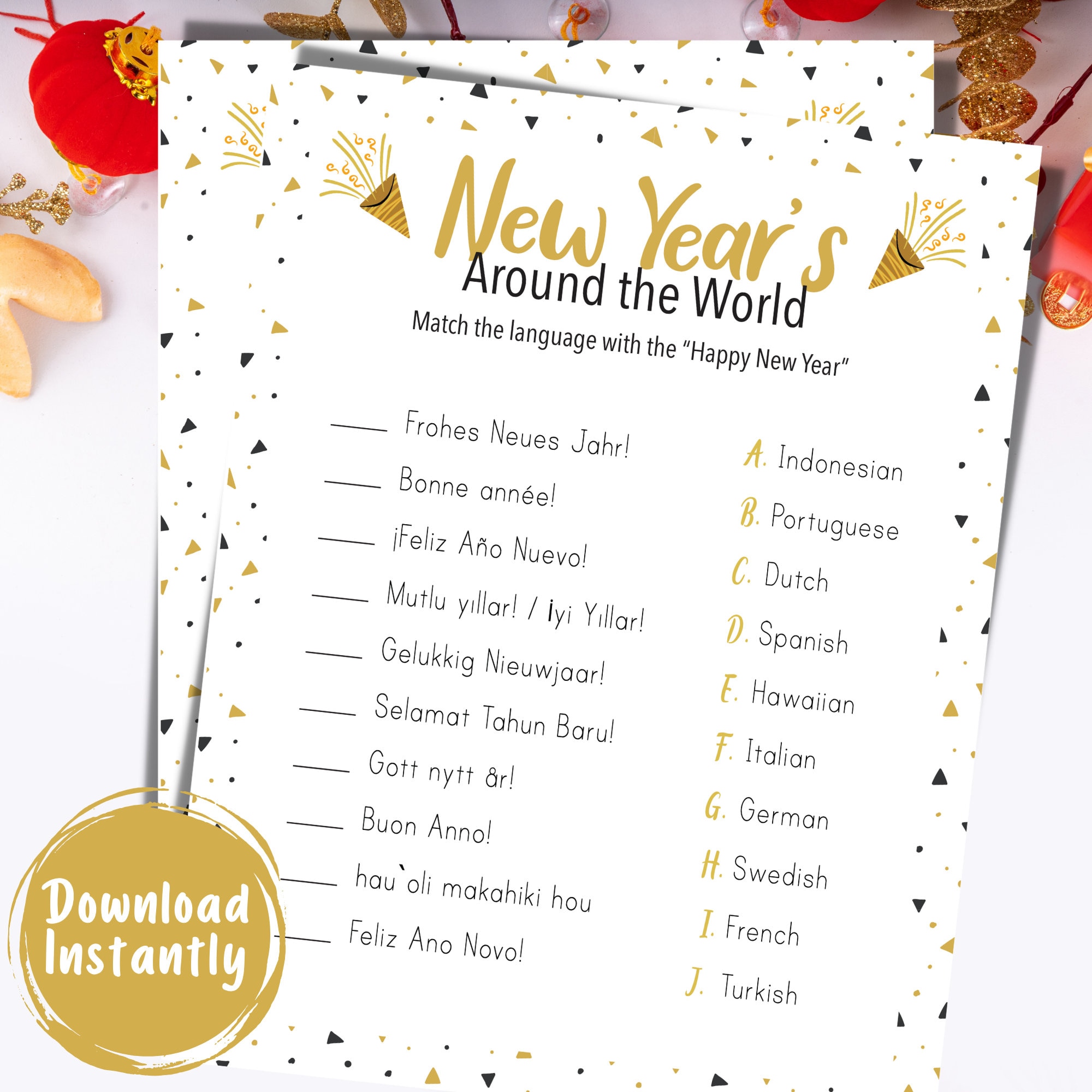New Years Around the World Game for Office Party | Family New Years ...