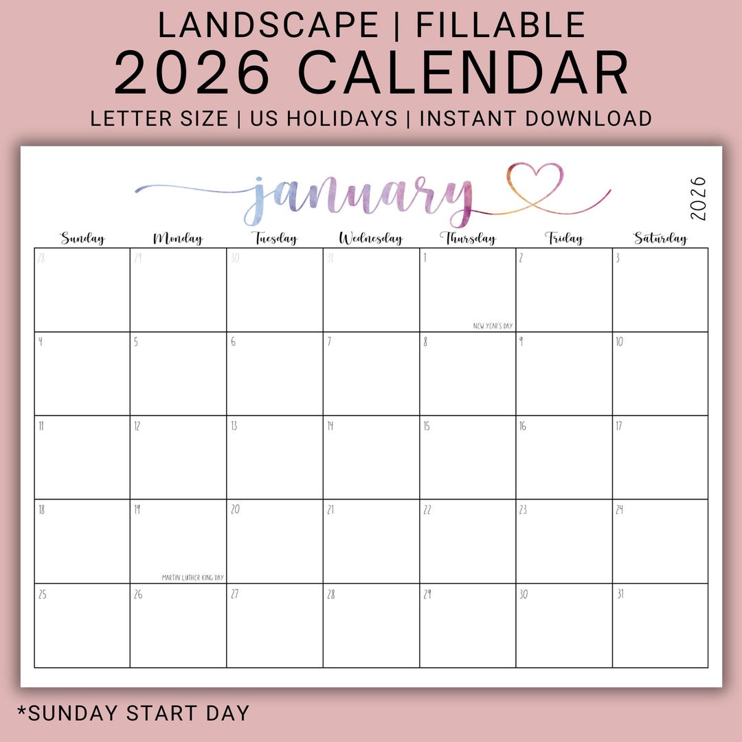 2026 Calendar | 2026 Calendar PDF | 2026 Editable Calendar | Calendar ...