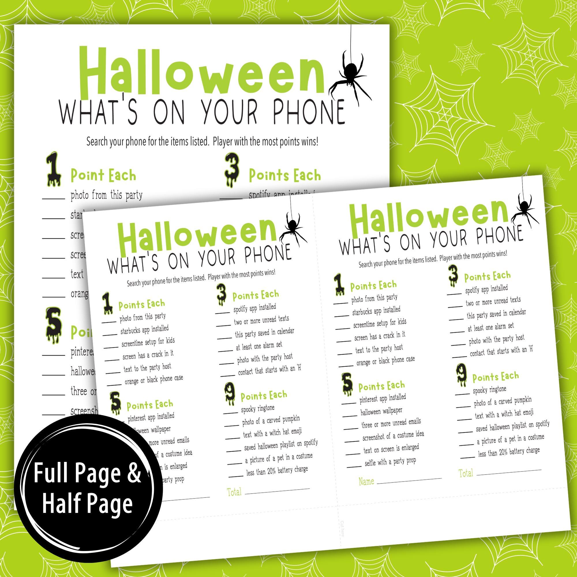 Halloween What's on Your Phone Game | Halloween Office Party Game ...