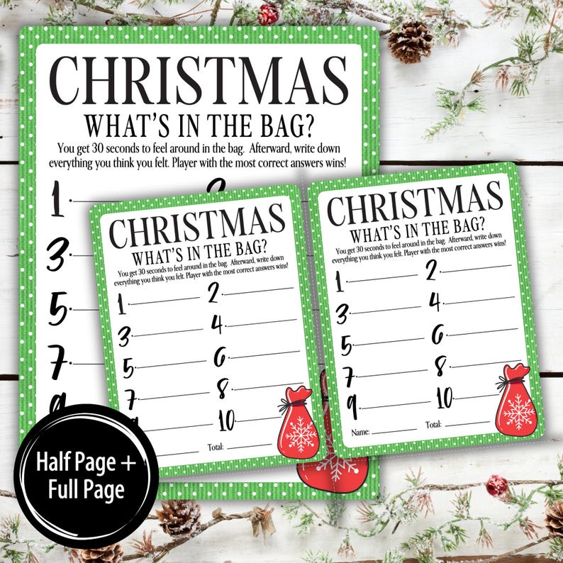Christmas Whats in the Bag Game | Christmas Party Instant Download ...