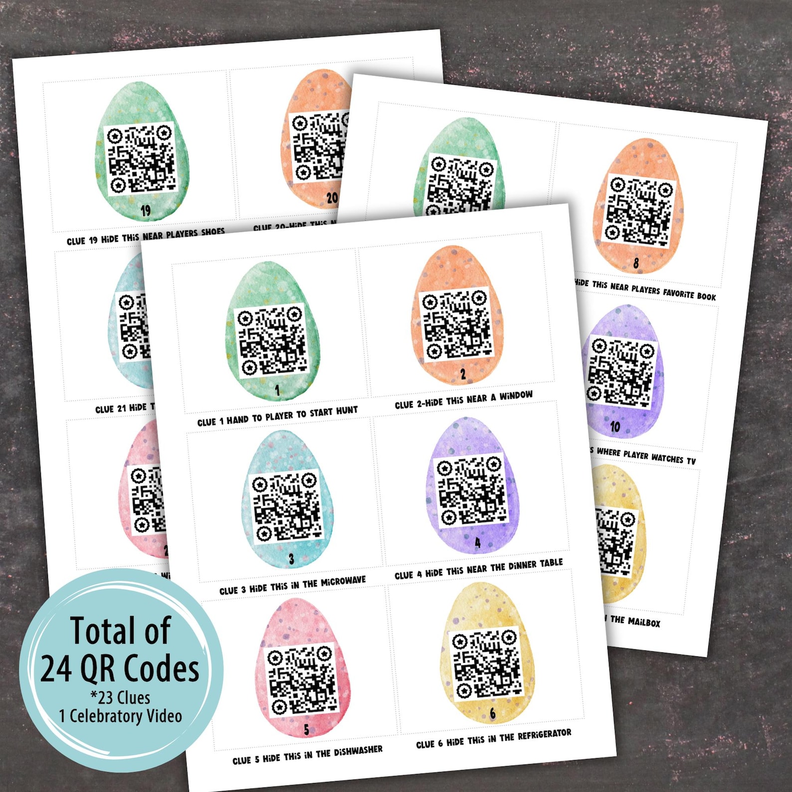 Indoor and Outdoor Easter Egg Hunt With QR Codes | Printable Easter ...
