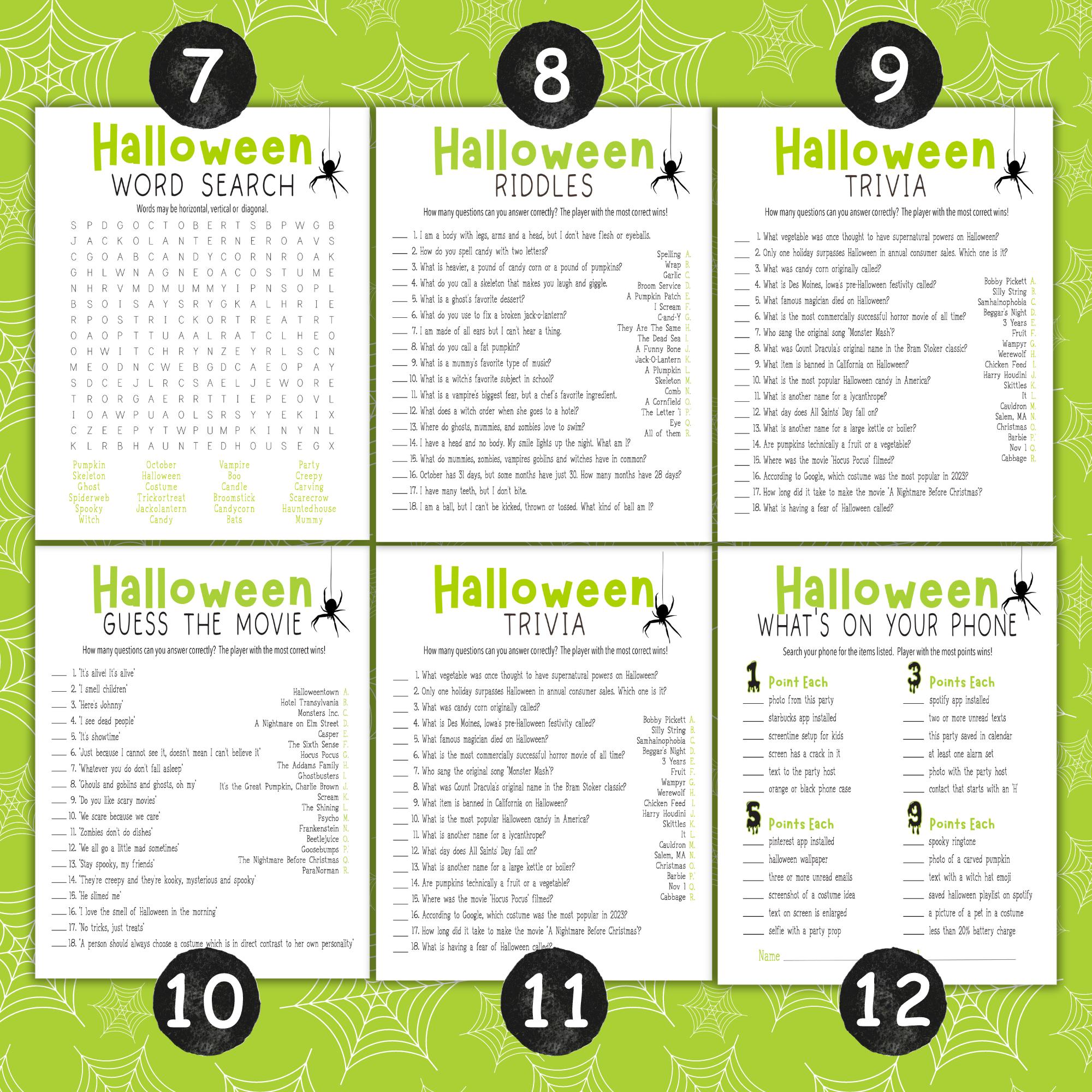 Halloween Game Bundle for All Ages | Classroom Halloween Printable ...