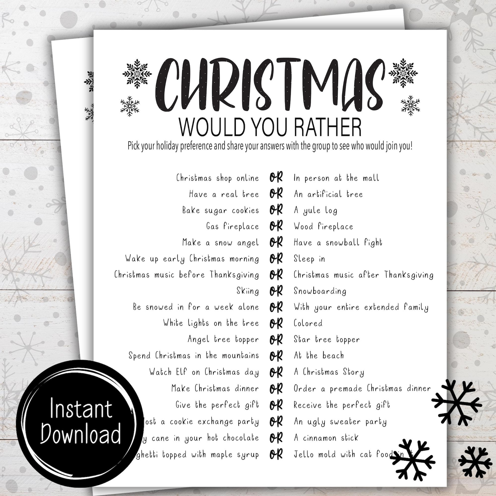 Christmas Would You Rather Game | Holiday Office Party Games ...