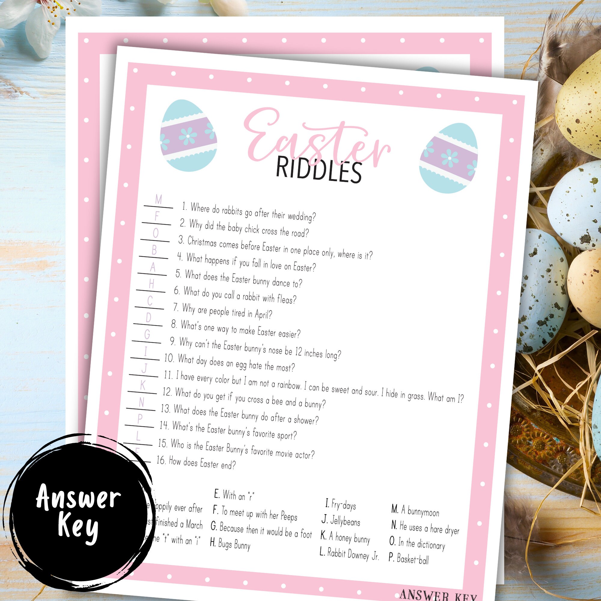 Easter Fun for Kids Easter Riddle Game for Office Party Easter Game ...